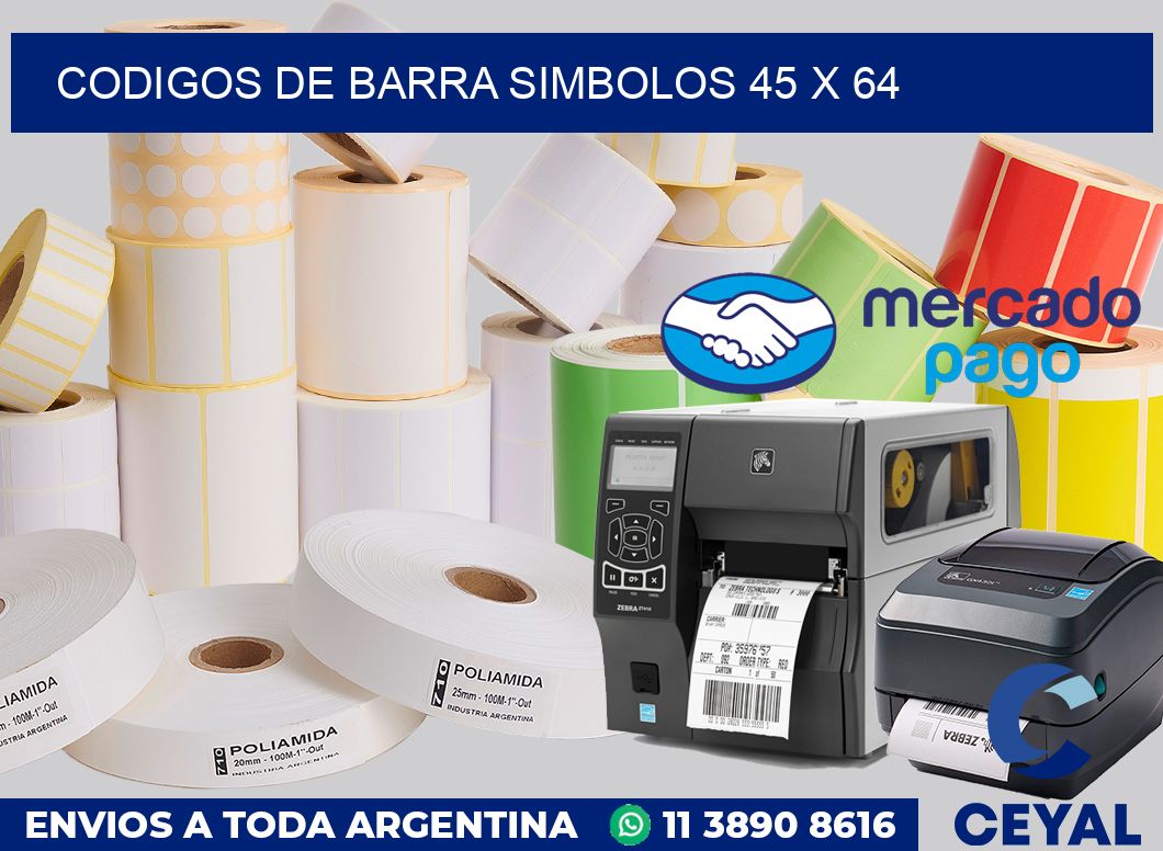 Codigos de barra simbolos 45 x 64 - Impresion Rotulos