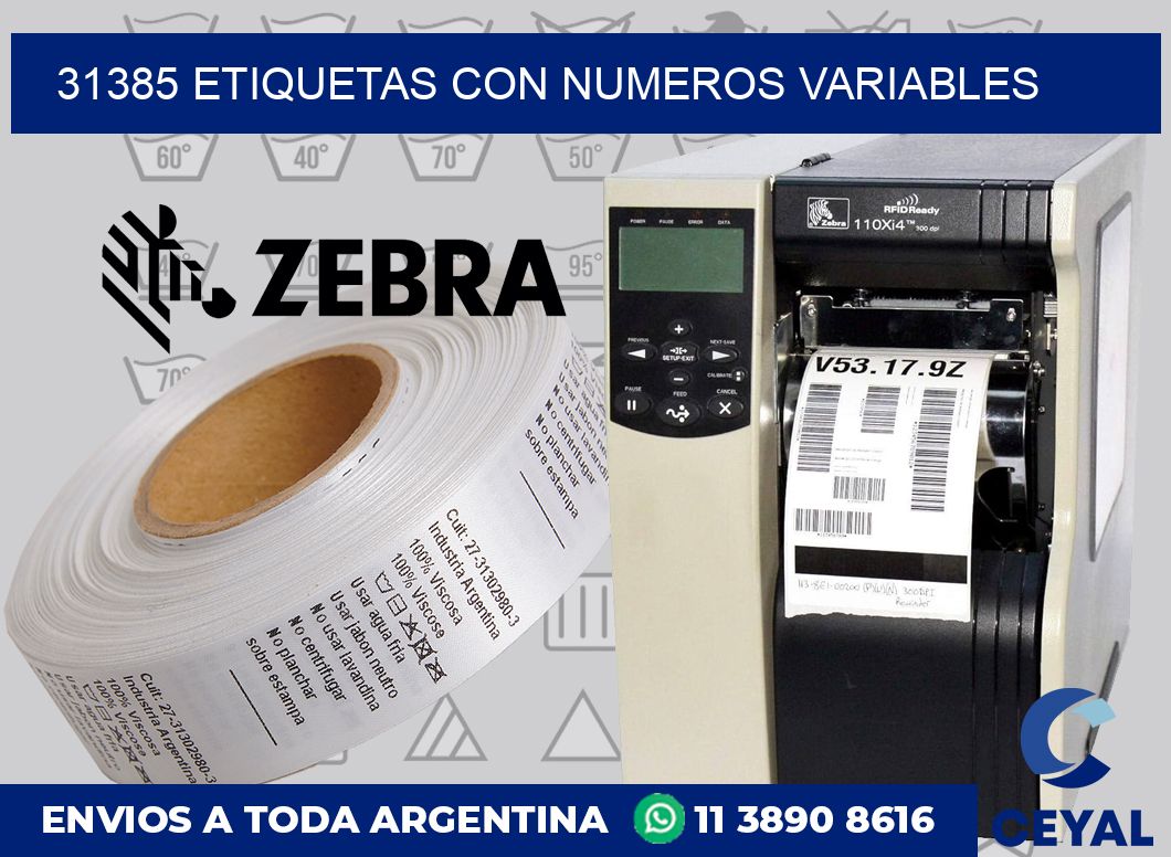 31385 ETIQUETAS CON NUMEROS VARIABLES - Impresion Rotulos