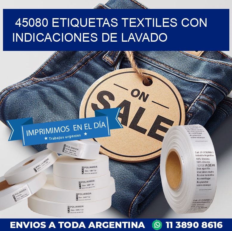 45080 ETIQUETAS TEXTILES CON INDICACIONES DE LAVADO - Impresion Rotulos