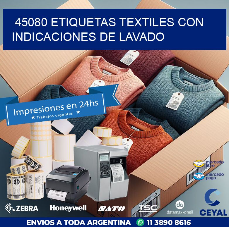 45080 ETIQUETAS TEXTILES CON INDICACIONES DE LAVADO - Impresion Rotulos